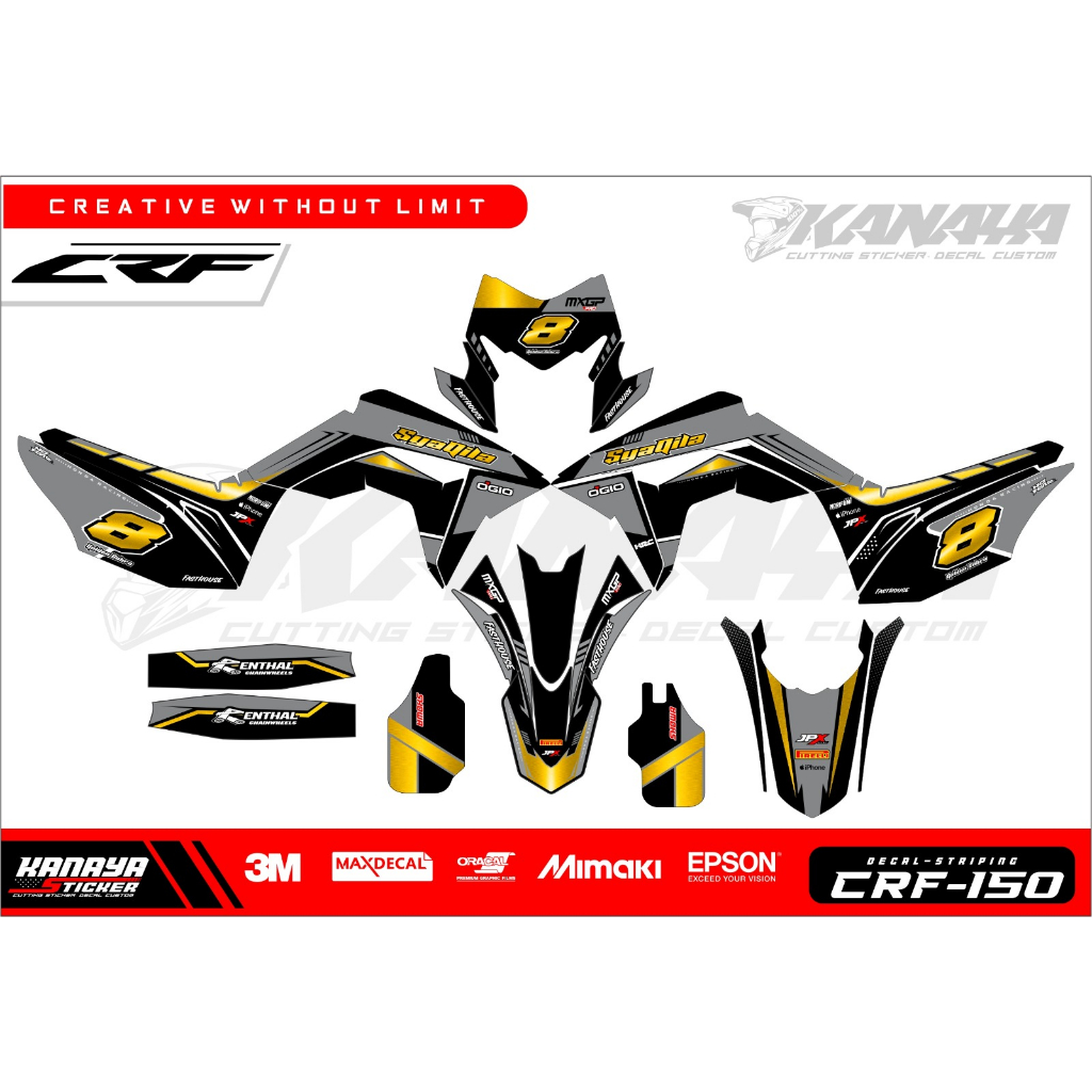Jual DECAL CRF 150 / STICKER DECAL CRF 150 / DECAL CRF KOMBINASI WARNA ...
