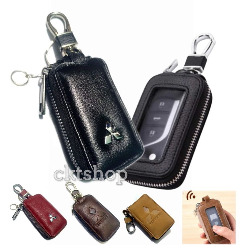 Jual dompet kunci mobil remote keyless dan stnk mitsubishi kulit asli ...