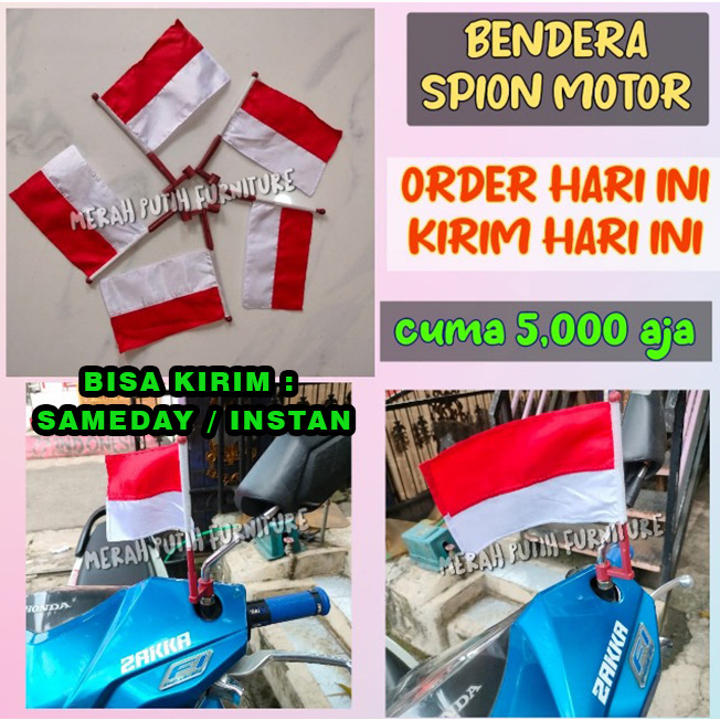 Jual Asesoris Bendera spion motor, bendera tiang, bendera merah putih ...