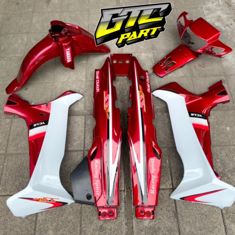 Jual cover bodi halus full set bodi motor Yamaha Fizr fizr SS two merah ...