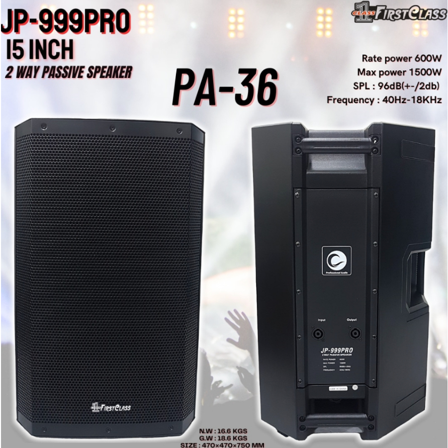 Jual INSTANT SPEAKER PASIF FIRSTCLASS JP 999PRO PA 36 15INCH | passive ...