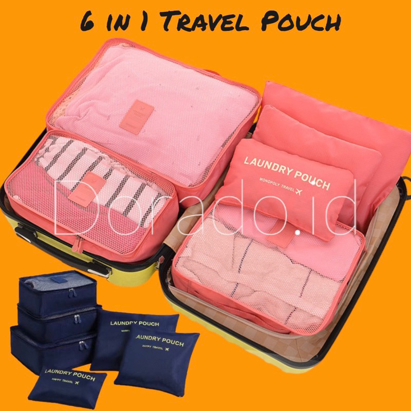 Jual 6 IN 1 BAG POUCH TRAVEL SET / TRAVEL LAUNDRY STORAGE | Shopee ...