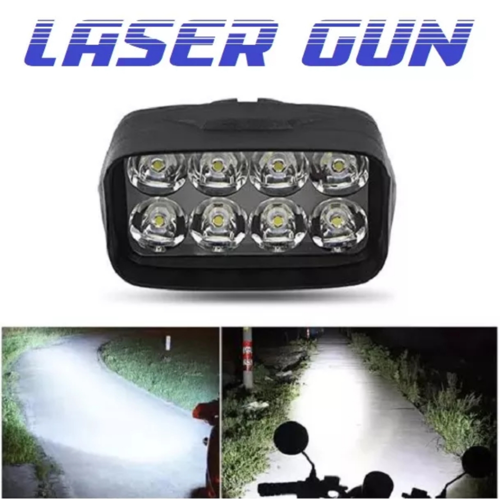 Jual LAMPU LED LASER GUN 8 TITIK MATA BAR SOROT TEMBAK CREE MOTOR 8W ...