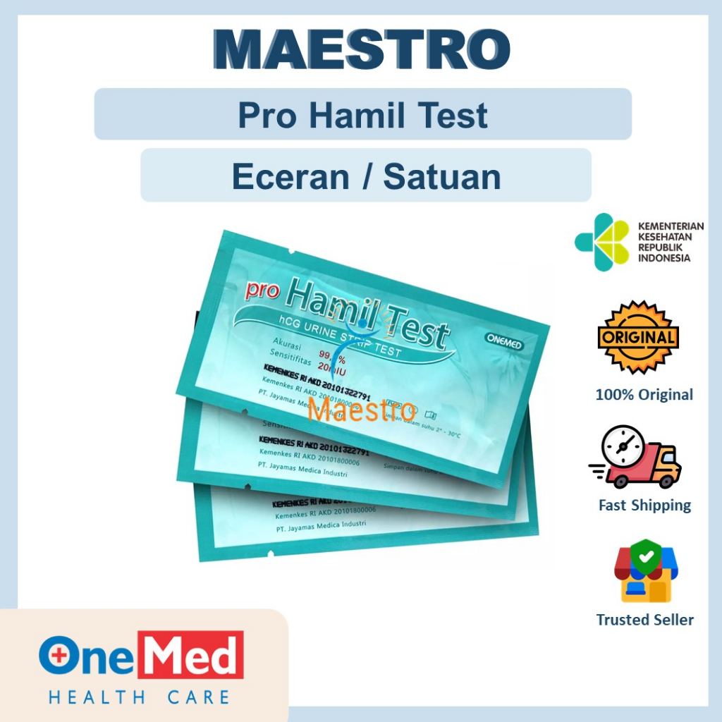 Jual Tes Kehamilan Pro Hamil Test OneMed Strip hCG Testpack Test Pack ...