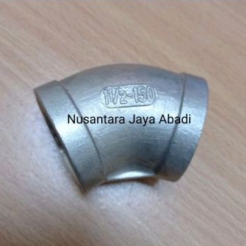 Jual elbow 45 derajat stainless 304 drat 1 1/2" inchi - knee 45 degree | Shopee Indonesia