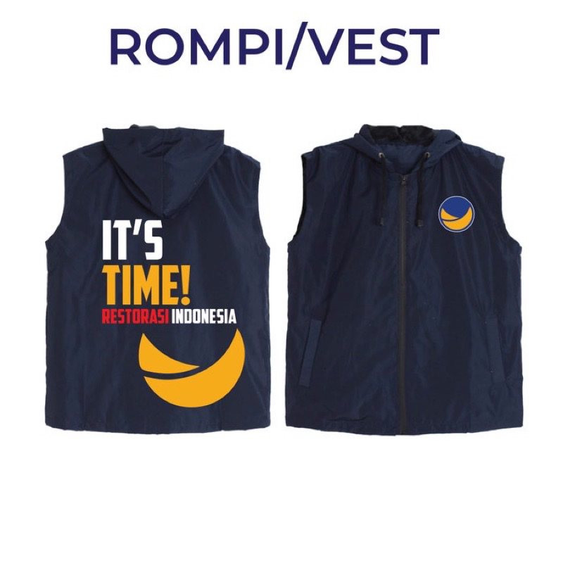 Jual Rompi Sablon Partai NasDem Terbaru / Rompi Parasut Polos Navy ...