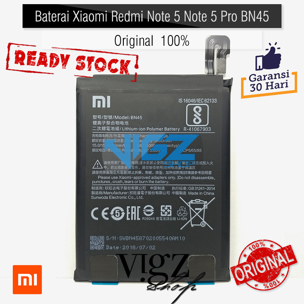 Jual Baterai Xiaomi Redmi Note 5 Note 5 Pro BN45 Original 100% | Shopee ...