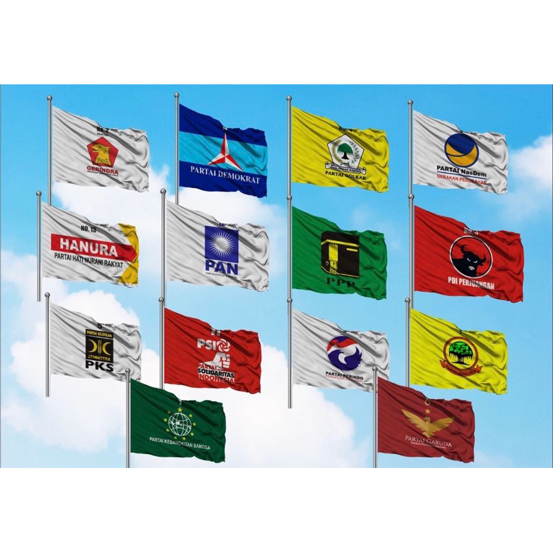 Jual BENDERA PARTAI 60x90( MINIMAL PEMBELIAN 100pcs ) | Shopee Indonesia
