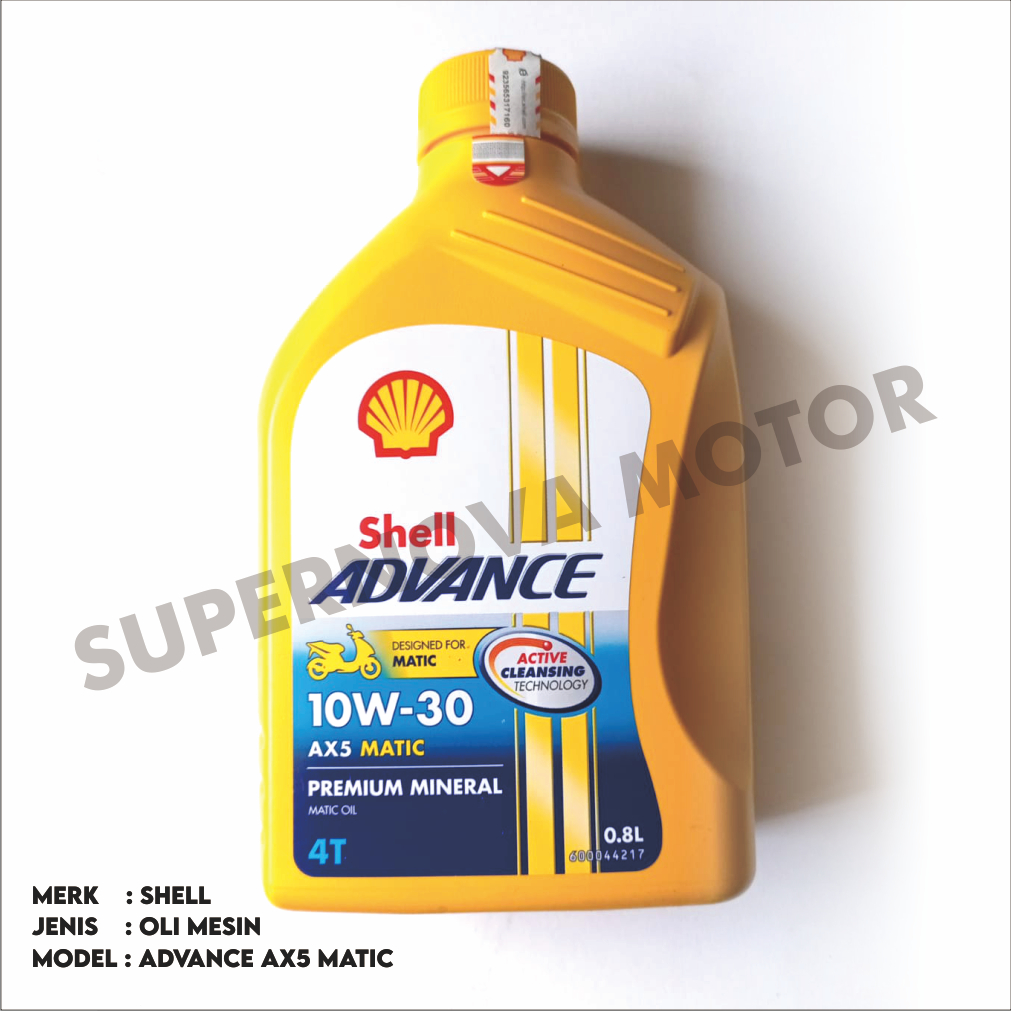 Jual OLI MESIN SHELL ADVANCE 4T AX5 MATIC 10W-30 PREMIUM MINERAL ACTIVE ...