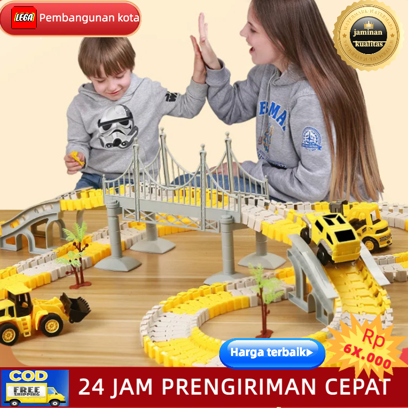 Jual Mainan Kereta Api Edukatif Anak Track Listrik Engineering Mobil ...