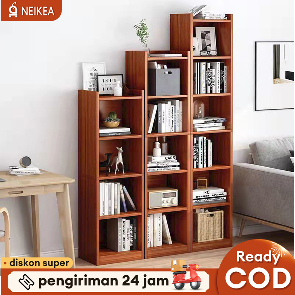 Jual Rak Buku Kayu 6 Susun Rak Buku Serbaguna Minimalis Rak Buku