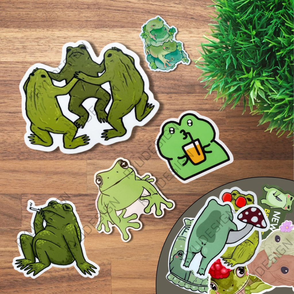 Jual Stiker Kodok Frog Lucu Desain Kartun Anime Aesthetic Vol 2 ...