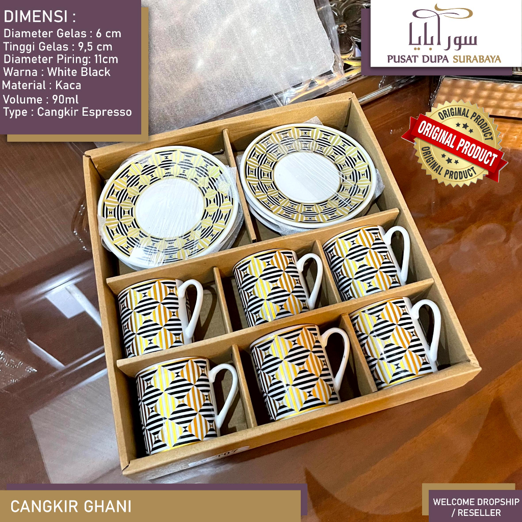 Jual Cangkir Turkey Mini/Kopi/Teh/Espresso/Arab Set isi 12/ Cangkir ...