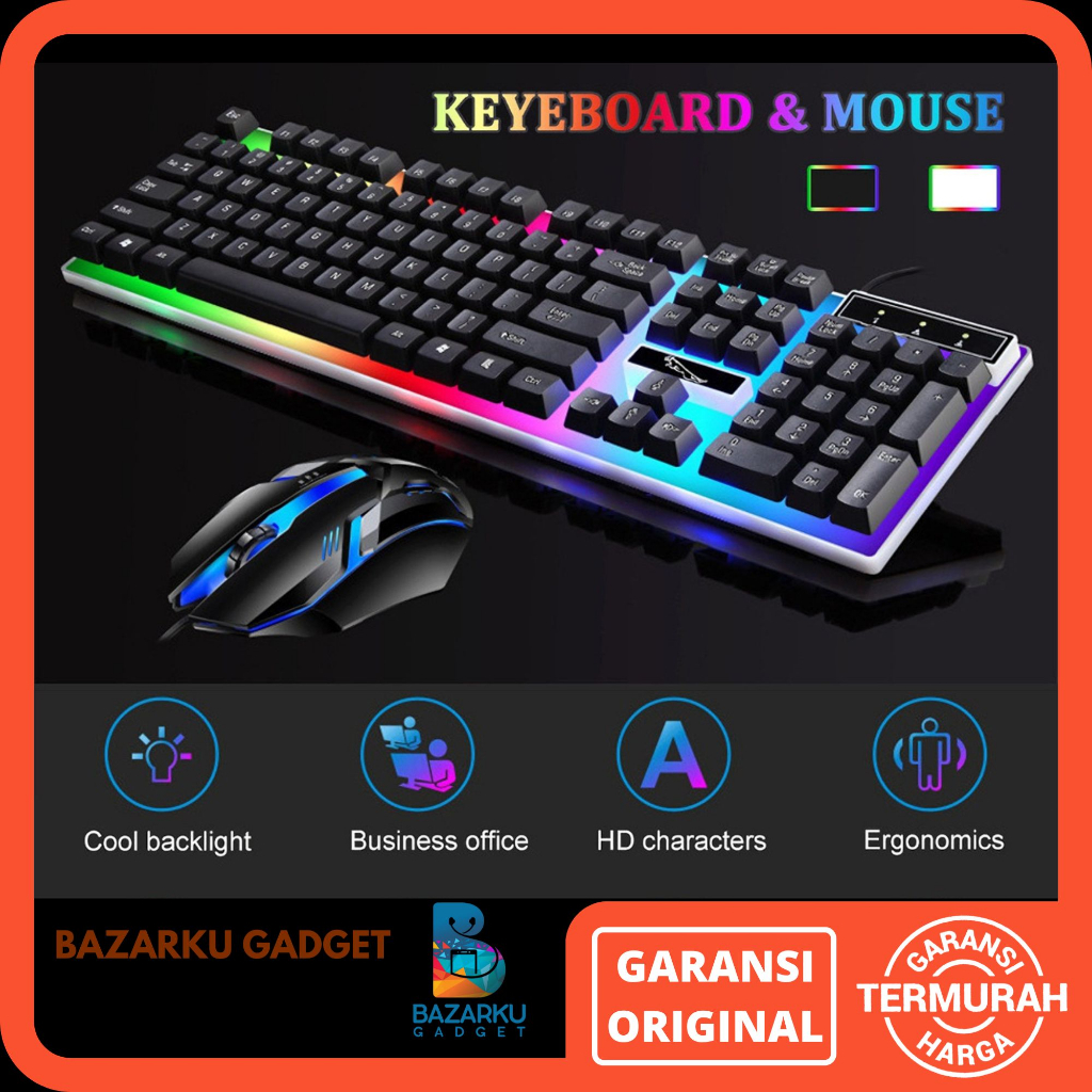 Jual G21B Set Keyboard Mouse Kabel USB Keyboard Mouse Gaming RGB USB ...