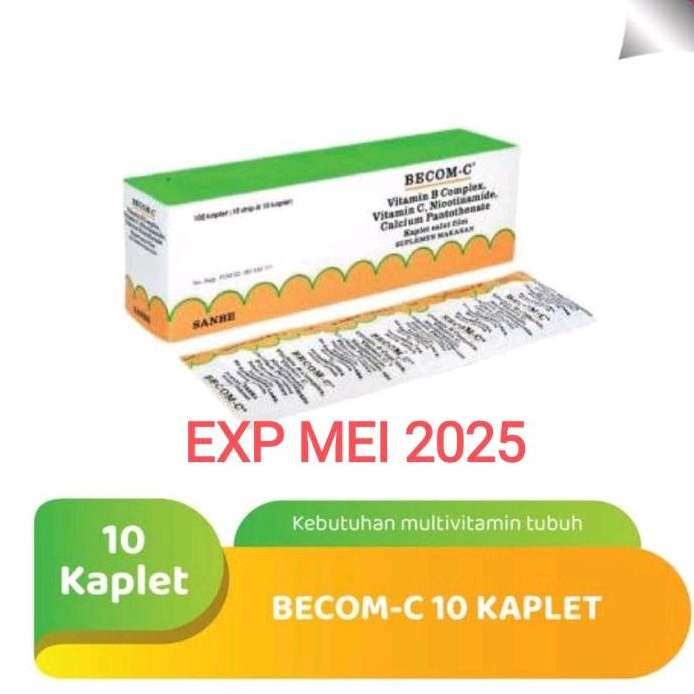 Jual Becom-C Per Strip Isi 10 Multivitamin anti Capek Lelah Pegal ...