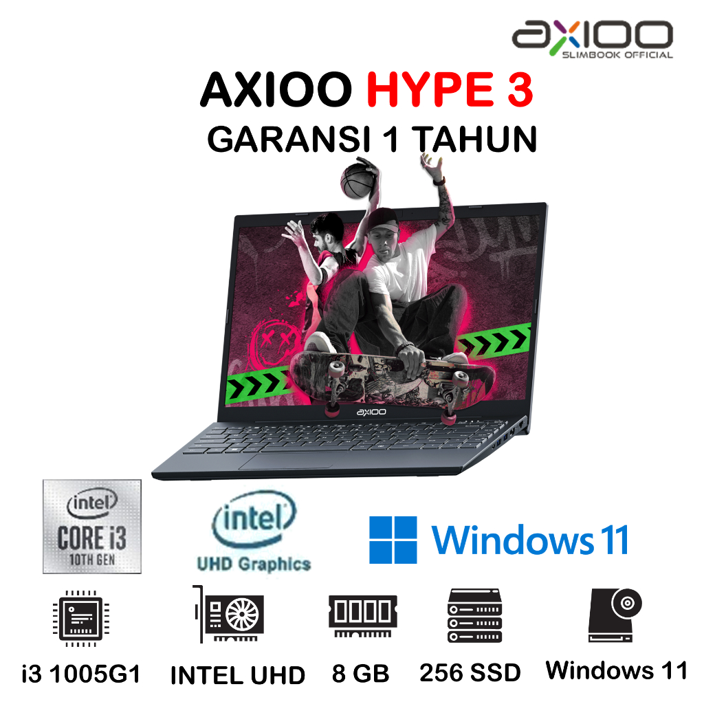 Jual LAPTOP AXIOO MYBOOK HYPE 3 | i3 1005G1 8GB 256GB Windows 11 | Shopee Indonesia