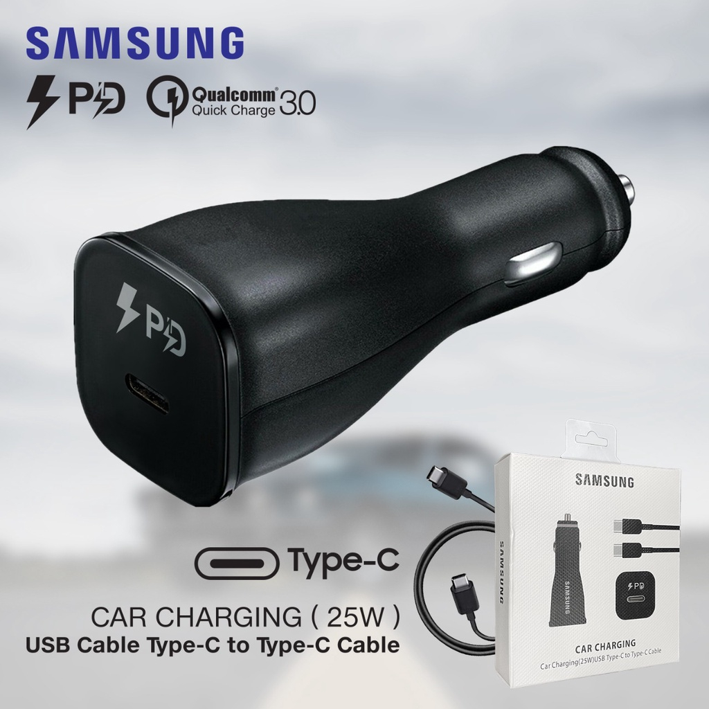 Jual Casan Mobil / Car Charger SAMSUNG type C To Tipe C 25W / Casan ...