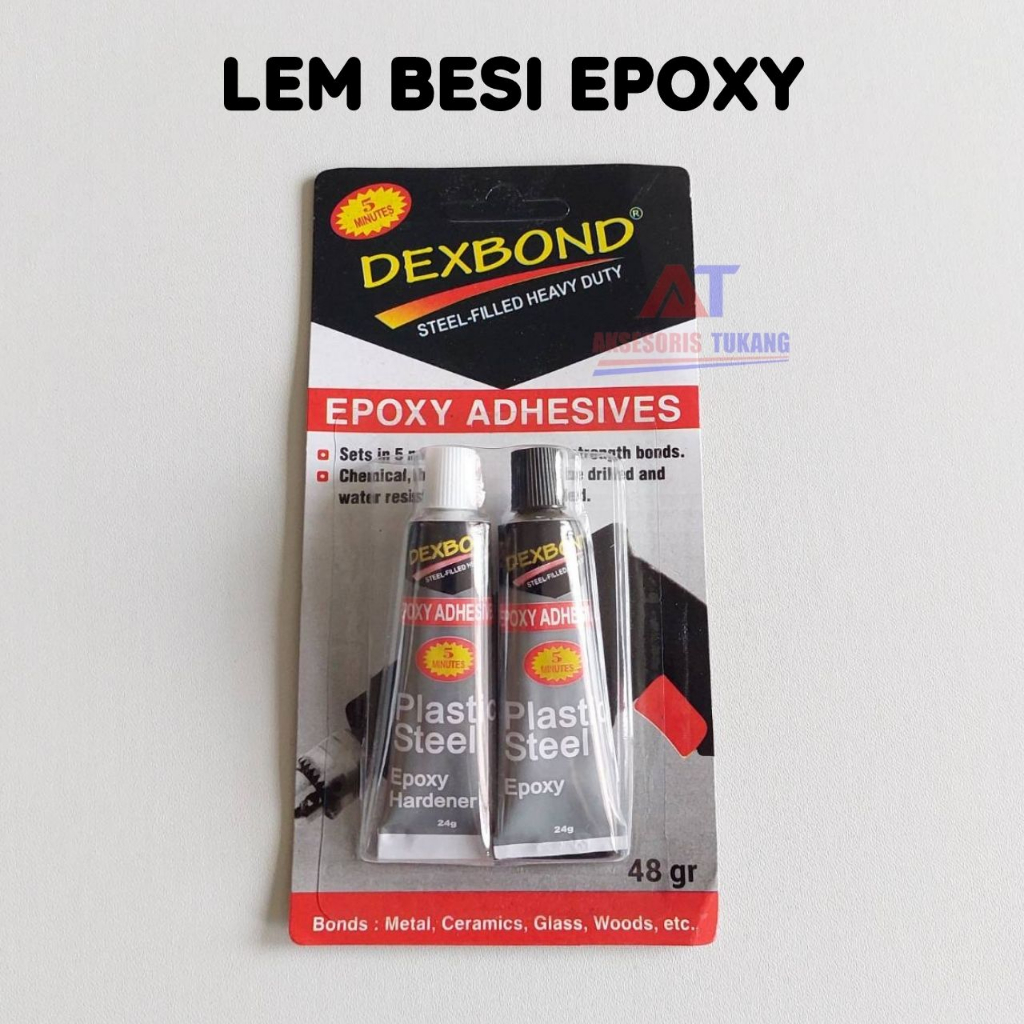 Jual Lem Besi Plastik Epoxy 48 Gram / Lem Besi 5 Menit Serbaguna 48gr ...