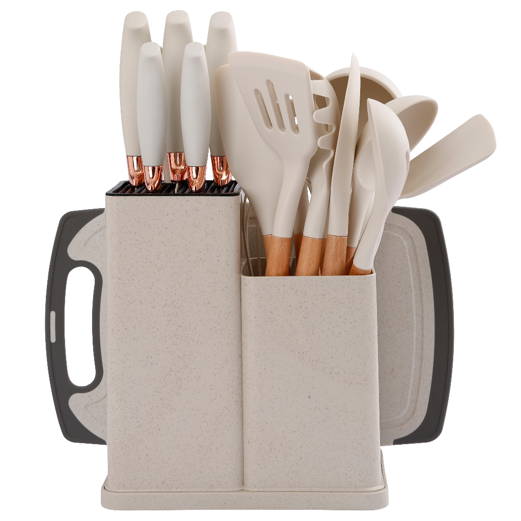 Jual Spatula Silikon Sodet Alat Masak Set 19pcs Sutil Talenan Pisau ...