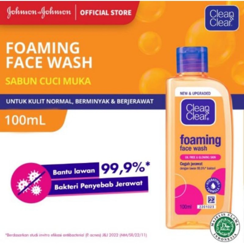 Jual CLEAN&CLEAR® Sabun Cuci Muka FOAMING FACIAL WASH 100 ml | Shopee ...