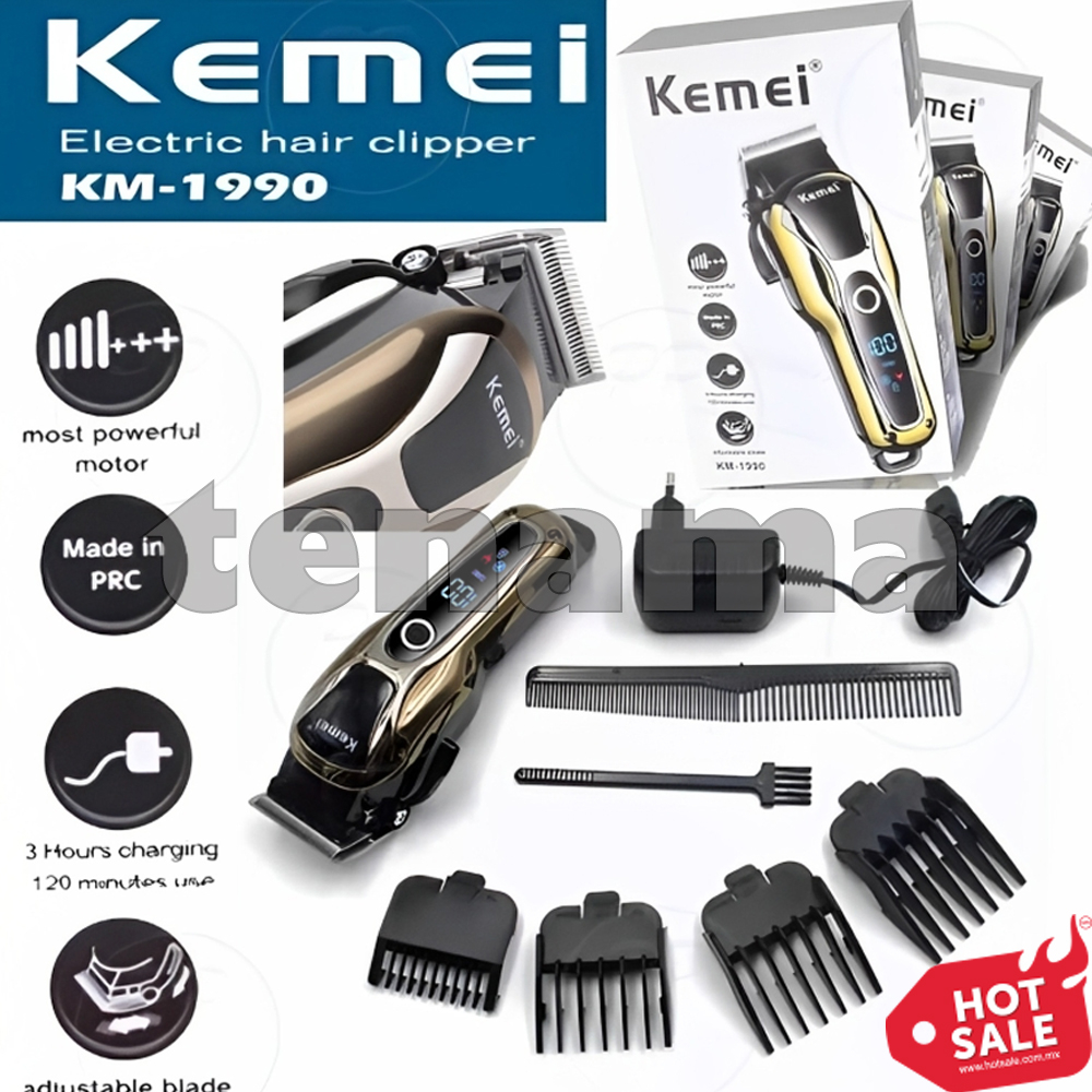 Jual KEMEI KM 1990 Alat Cukur Rambut Turbo Rechargeable Hair Clipper Trimme | Shopee Indonesia