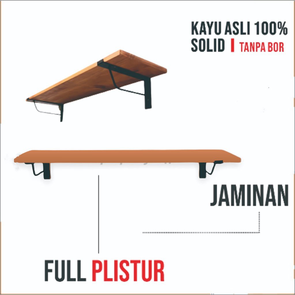 Jual Rak Kayu Dinding Multifungsi Tahan Beban 20 Kg | Rak Penyimpanan ...