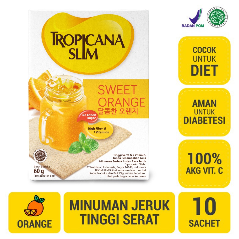 Jual Tropicana Slim Sweet Orange (Sugar Free) 10 sachet - Minuman Jeruk ...