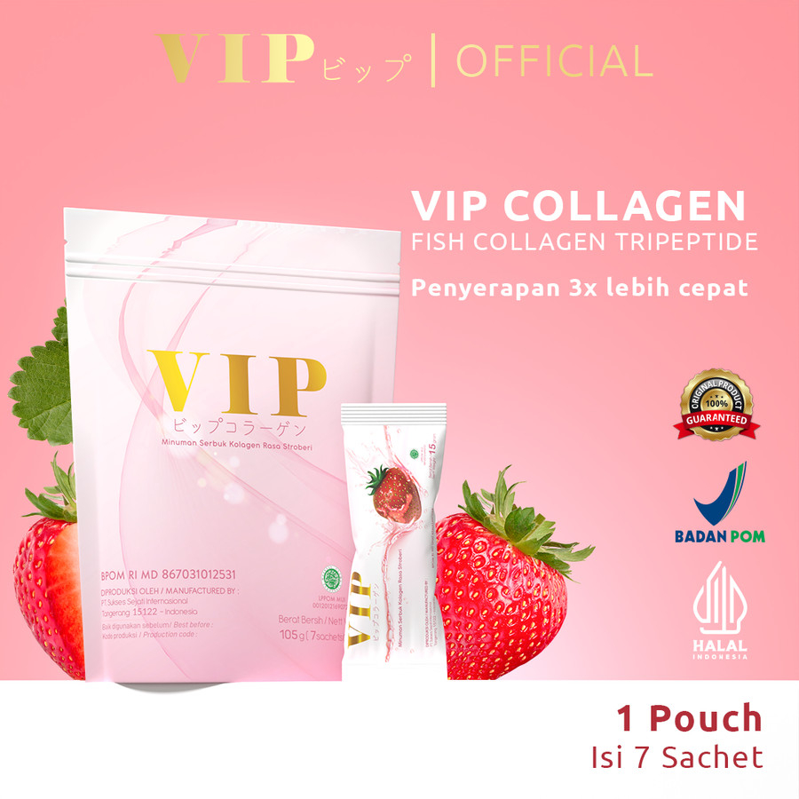 Jual Minuman VIP Collagen whitening & glowing drink isi 7 sachet minuman pemutih badan kolagen ...
