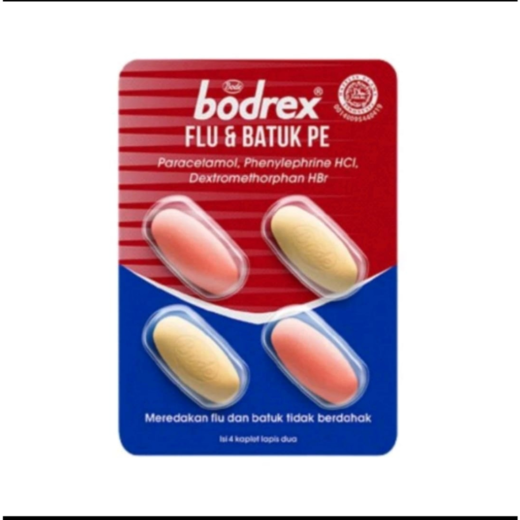 Jual Bodrex Flu dan Batuk PE 1 BLISTER @ 4 Kaplet | Shopee Indonesia