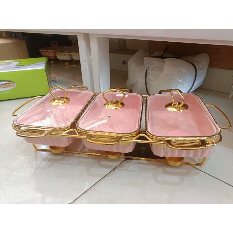 Jual prasmanan keramik set isi 3 gold mewah marble | Shopee Indonesia