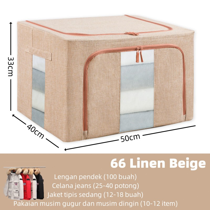 Jual linen katun lebih tebal organizer box Lipat storage box pakaian ...