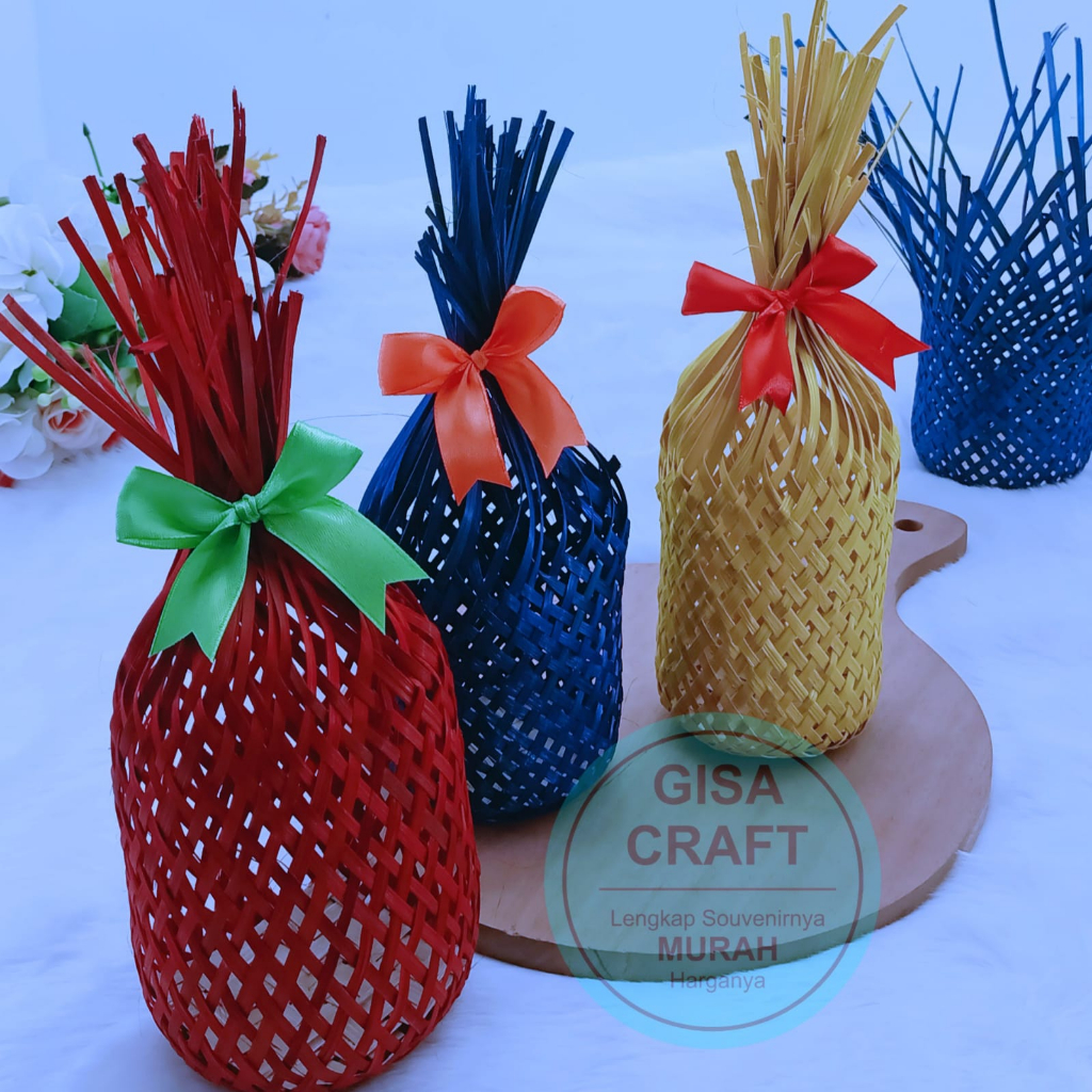 Jual Gisacraft Souvenir Keranjang Anyaman Bambu Serut Ukuran diameter ...