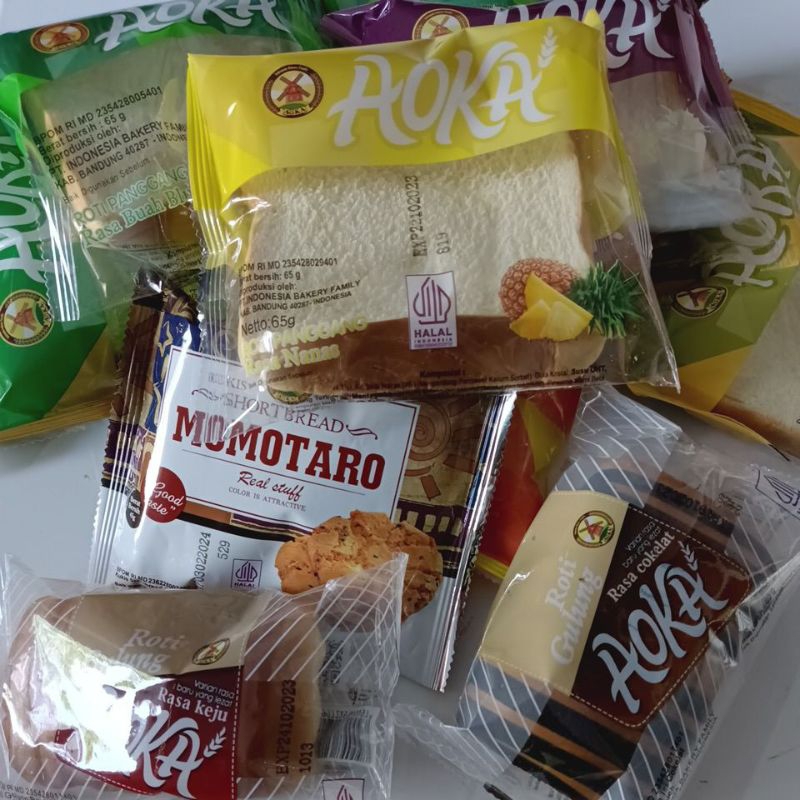 Jual (READY) ROTI AOKA TAWAR , GULUNG, MOMOTARO (BLM PACK KARDUS ...