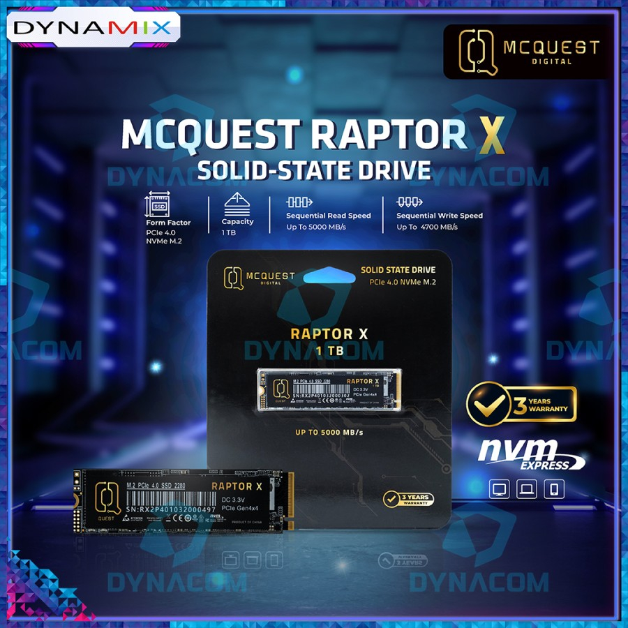 Jual MCQUEST DIGITAL SSD M.2 NVMe RAPTOR X 1TB GARANSI RESMI | Shopee ...