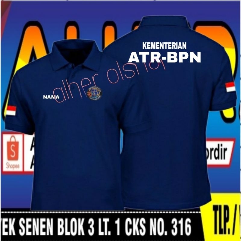 Jual kaos kementerian ATR BPN baju kementerian ATR BPN kaos kerah ...