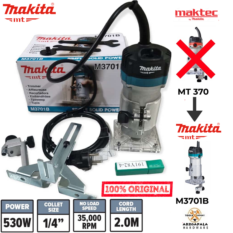 Jual MAKITA Mesin Profil Kayu M3701B Mesin Trimmer Router Propil Trimer ...