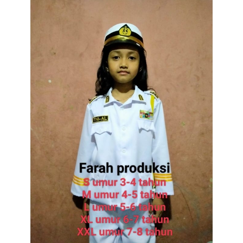 Jual Baju seragam angkatan laut anak laki-laki dan perempuan/kostum karnaval/setelan kumplit ...
