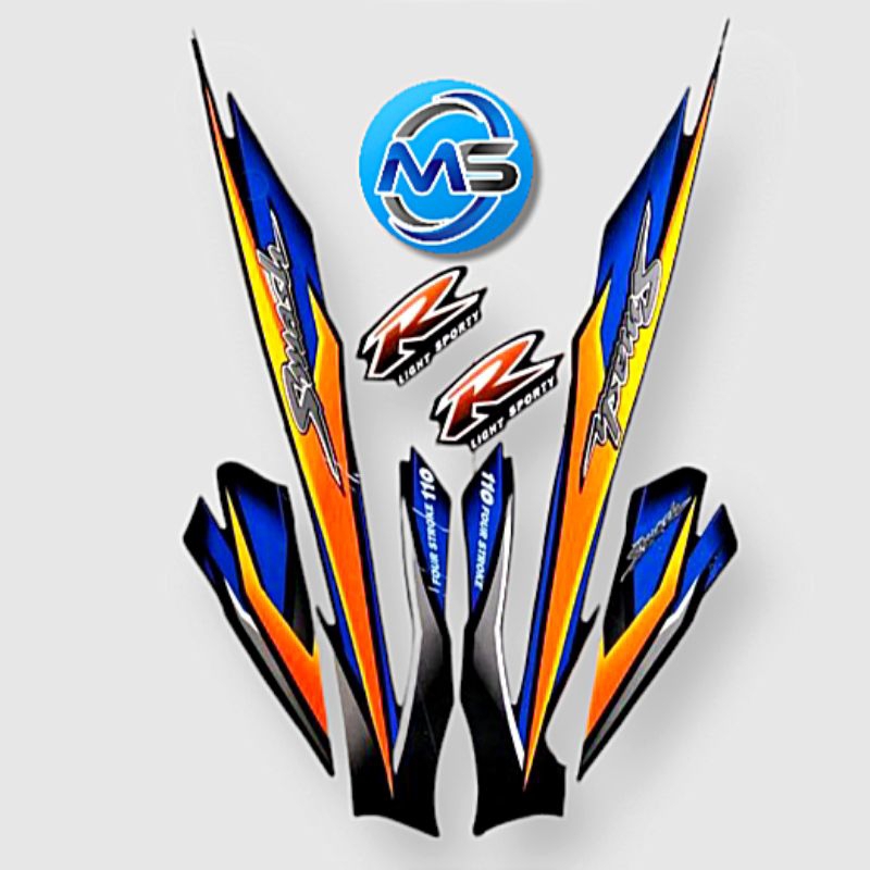 Jual Stiker Striping Motor Suzuki Smash 110 R 2004 Hitam Sticker Lis ...