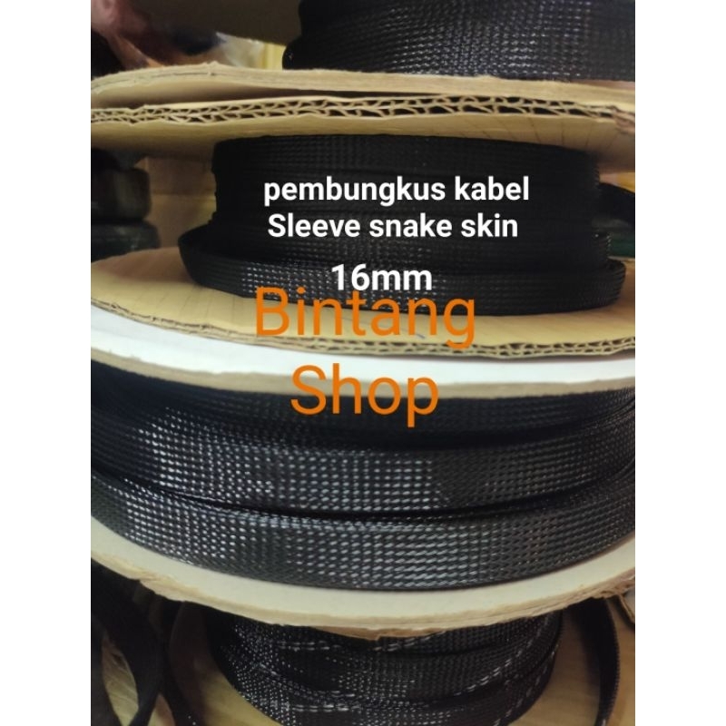 Jual pembungkus kabel Sleeve snake skin 16mm meteran | Shopee Indonesia