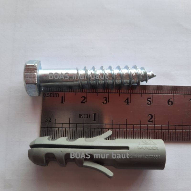 Jual Baut Tembok 5cm kunci 14 + S12 baut tanam 3/8x2 isi 10psg ...