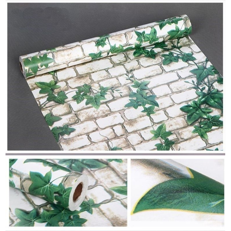 Jual BATA PUTIH DAUN RAMBAT hijau Wallpaper dinding Sticker Motif hijau ...