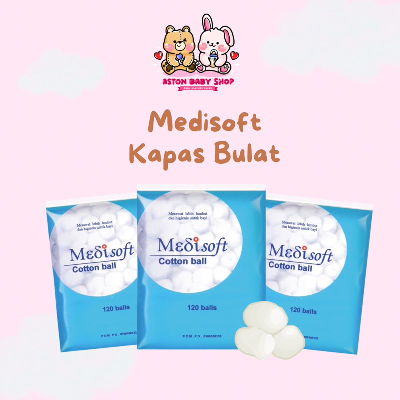 Jual Kapas Bulat Medisoft Cotton balls 120 pcs 75gr (BIRU) Bola Kapas ...