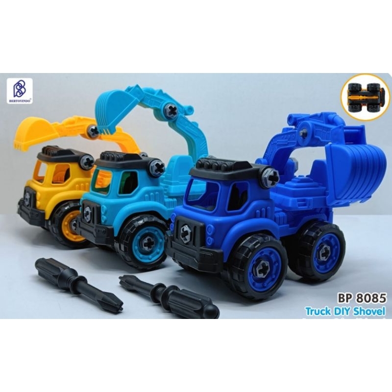 Jual Mainan Anak DIY Assemble Truck Truk Rakit Konstruksi Plus Obeng ...