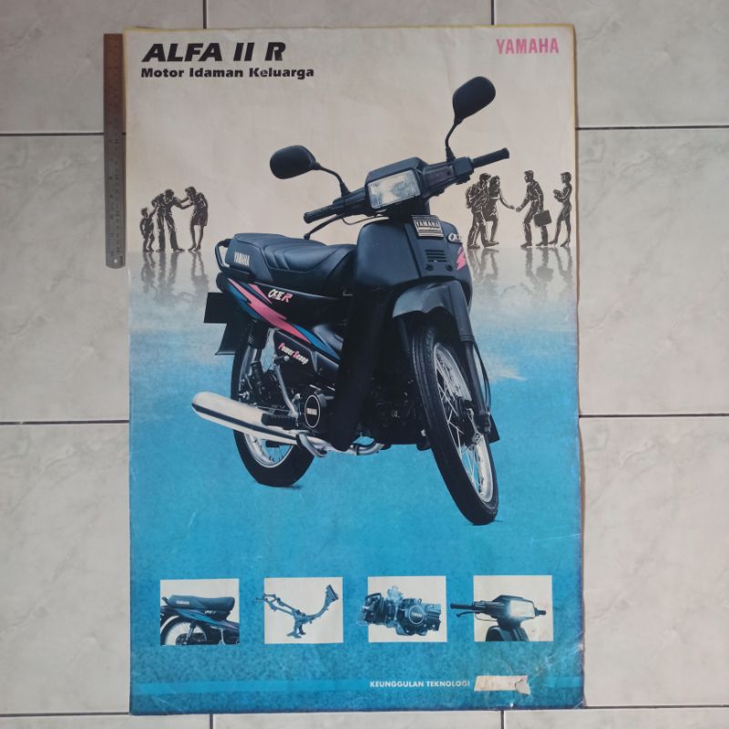 Jual Poster brosur katalog iklan jumbo jadul lawas Yamaha Alfa II R Alfa 2 R Alfa2 1996 ORI ...