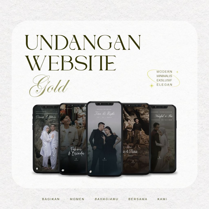 Jual Undangan Pernikahan Digital Website | Tema Gold | Shopee Indonesia