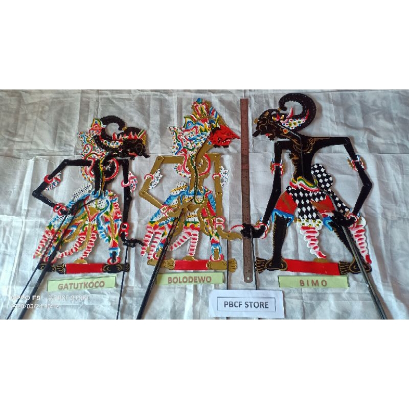 Jual Wayang PAKET 3 WAYANG UKURAN PENTAS BIMO BOLODEWO GATUTKACA ...
