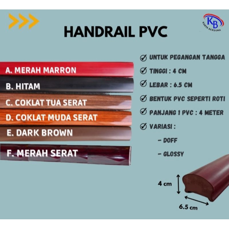 Jual HANDRAIL PVC HANDRAILING PEGANGAN TIANG RAILING TANGGA STAINLESS ...