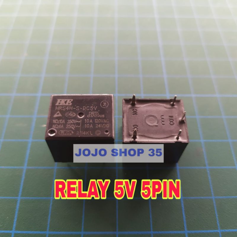 Jual 1pc RELAY HITAM HKE 5V 5PIN RELAY RELAY 5 VOLT 5 KAKI 10A Relay ...