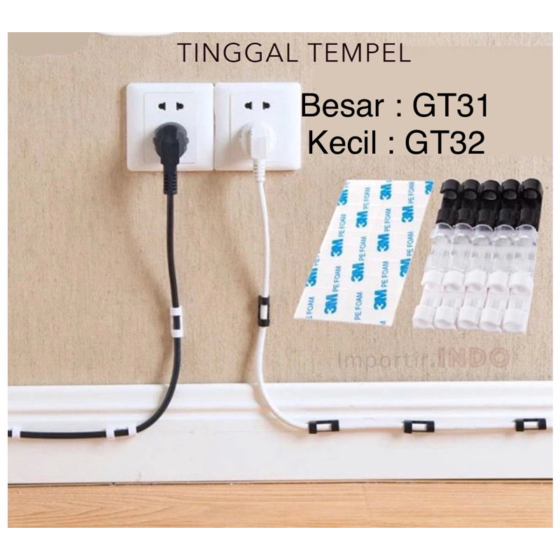 Jual Klip Kabel Organizer Cable Clip Per Pack Pengikat Perapih Kabel ...