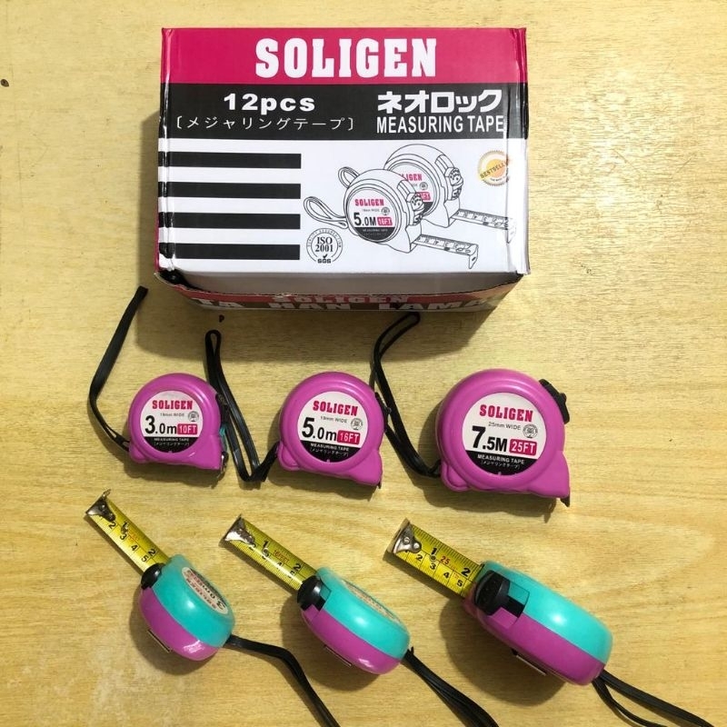 Jual meteran tukang soligen/ meteran 3m 5m 7,5m 10m/ measuring tape ...